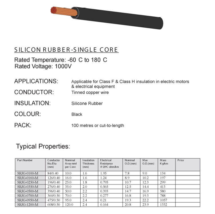cable and wire Silicone Cable